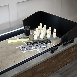 American Legend Stonebridge 9’ LED Light Up Shuffleboard Table with Bowling