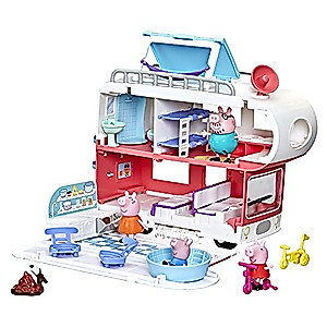 Peppa Pig Peppa’s Adventures Peppa’s Family Motorhome Preschool Toy, Vehicle to RV Playset, Plays Sounds and Music, Ages 3 and up