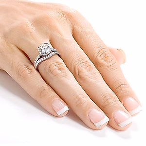 Kobelli Moissanite and Lab Grown Diamond Bridal Rings Set 2 1/3 CTW 14k White Gold (GH/VS, DEF/VS), 7