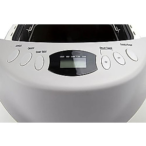 2 lb. Automatic Bread Maker, Gluten Free Setting, Various Bread Sizes, Bread Crust Selector, Light, Medium, Dark Crust Setting (White)