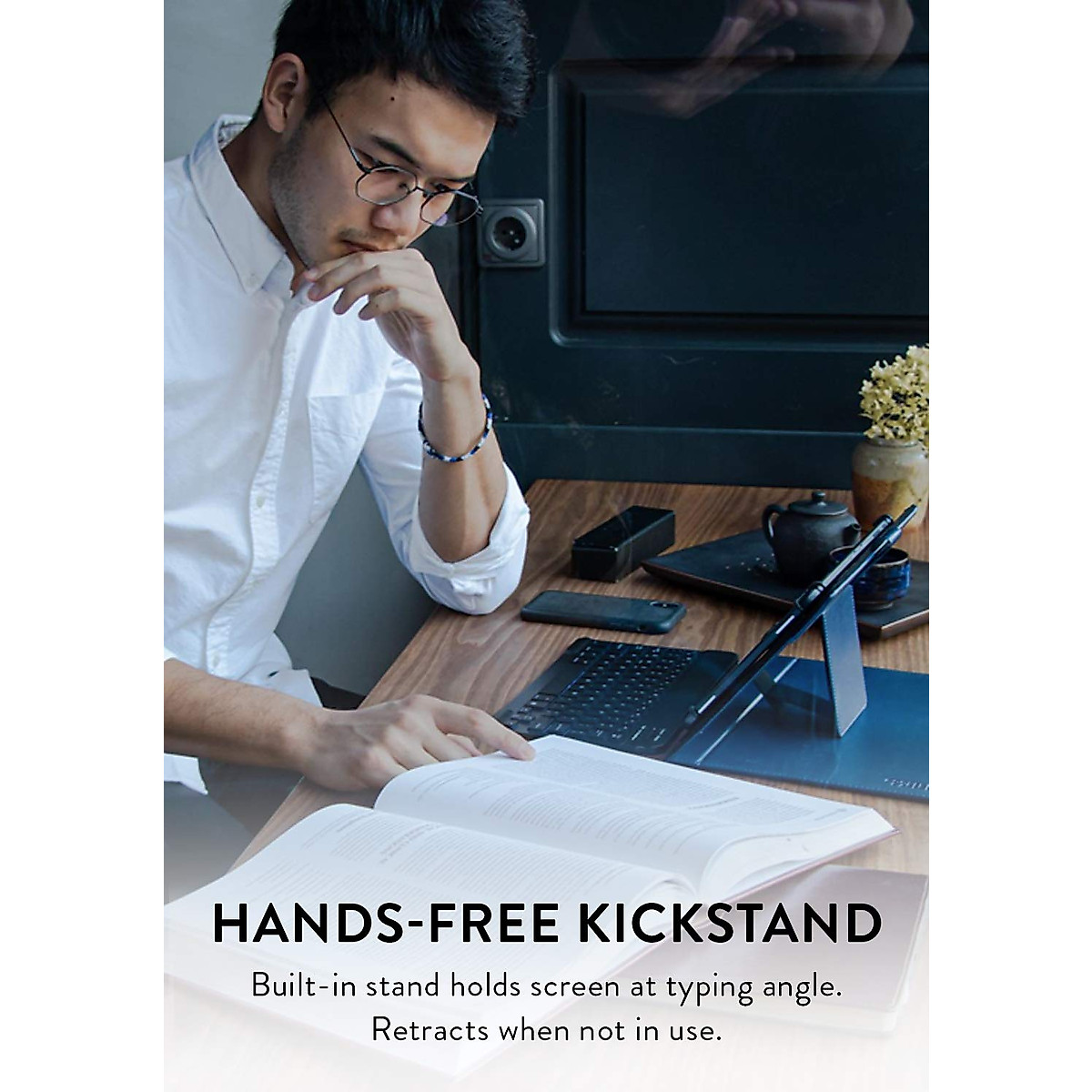 Cooper Backlight Executive Keyboard Case for 9, 9.7, 10, 10.1, 10.2, 10.5" Tablets | Bluetooth Keyboard & Leather Folio, 7 Color Backlit with Hotkeys