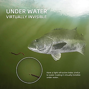 SF 100% Pure Fluorocarbon leader material Fishing Line Virtually Invisible Shock Resistant Increased Sensitivity Sink Fast Clear for Saltwater Freshwater 50yd 15LB