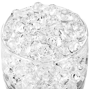 BYMORE 60000 Clear Water Gel Jelly Beads,Vase Fillers for Floating Pearls, Floating Candle Making, Wedding Centerpiece, Thanksgiving Day Christmas New Year Decoration Floral Arrangement (Transparent)