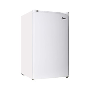 Midea WHS-109FW1 Upright Freezer, 3.0 Cubic Feet, White & COMFEE 3.3 Cubic Feet Solo Series Retro Refrigerator Sleek Appearance HIPS Interior, Energy Saving, Adjustable Legs [Black]