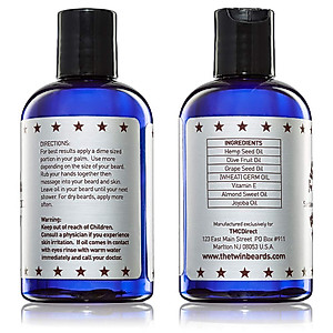 Twin Beards Sandalwood Beard Oil for Men | Beard Conditioner for Men | Essential Beard Care | Beard Softener for Men during Beard Growth | Beard Moisturizer | Mens Beard Oil Sandalwood | 4 oz