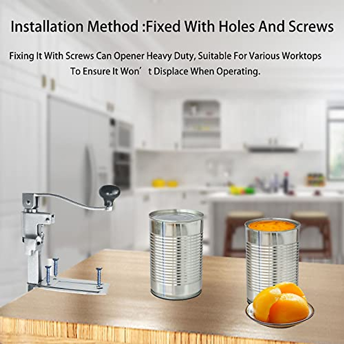 Simple Project Commercial Can Opener, 18”Table Manual Can Opener With Base, For Restaurants, Hotels, Bars, Military Can Opener, Swing Away & Heavy Duty Can Opener - cast steel