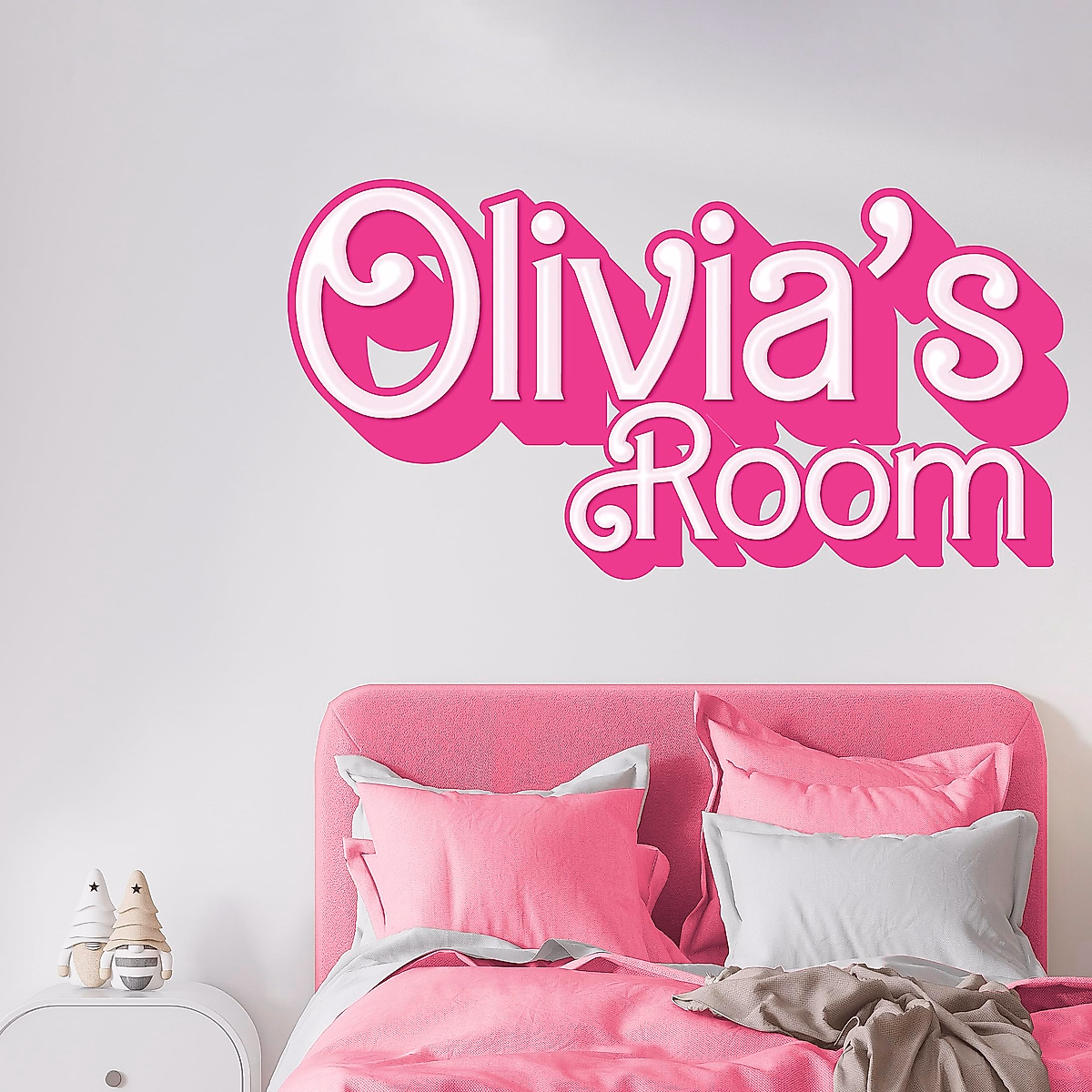 Iconic Style Personalized Wall Decor - Hot Pink Wall Decals Peel and Stick - Perfect Accessories for Women Party - Ideal for Bedroom Decor - Loved by Kids, Girls, Women