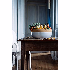 Emile Henry Made in France Large Fruit & Vegetable Storage Pantry Bowl, 14.1 inch diameter, Crème, 9.5liters