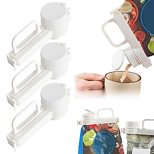 Seal and Pour Bag Clip, Bag Clips with Pour Spout, Great Clips Bags for Kitchen, Bag Clip with Pour Spout, Food Bag Sealing Clip with Pour Spout for Oatmeal, Snacks, and More (3PCS)