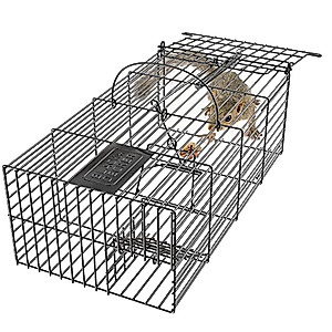 BLACK+DECKER Rat Trap- Rat Traps Indoor & Outdoor- Humane Mouse Trap Cage- Live Animal Trap for Squirrels Chipmunks and Other Small Rodents- Catch and Release No Kill Mouse Traps