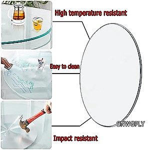 SNWGPLY Tempered Glass Round Table Top, Round Dining Table, Round Glass Table Top Replacement, High Load-Bearing, Safe and Stable, for Conference Tables, Waiting Room Tables