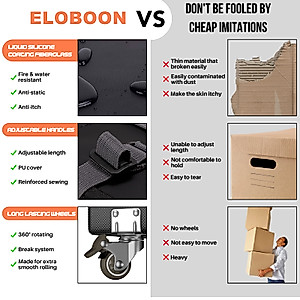 ELOBOON File Box with Lock, Fireproof Document Box with Wheels, Collapsible File Organizer Box, File Storage Box for Home & Office, Rolling File Cabinet for Hanging Letter/Legal Folders, Black