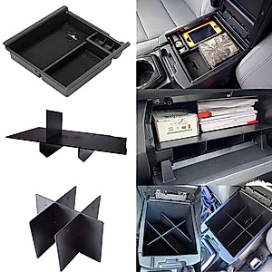 EDBETOS Tacoma Accessories for Toyota Tacoma 2016-2023 Center Console Organizer Tray and Divider and Glove Box Organizer Armrest Interlock Secondary Storage