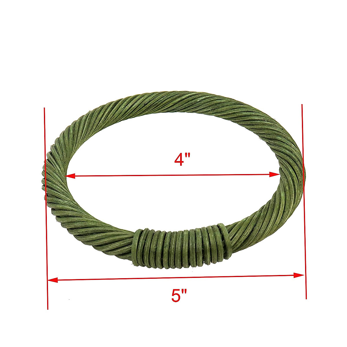 Geesatis 4 Pcs Rattan Purse Handbag Handles Inside Diameter 10 cm / 4 inch Bag Handles for Bag Making Handicraft DIY Bags Accessories, Green