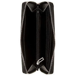 GUESS Women's Brooker Logo Debossed Patent Zip Around Wallet Clutch Bag - Black Multi