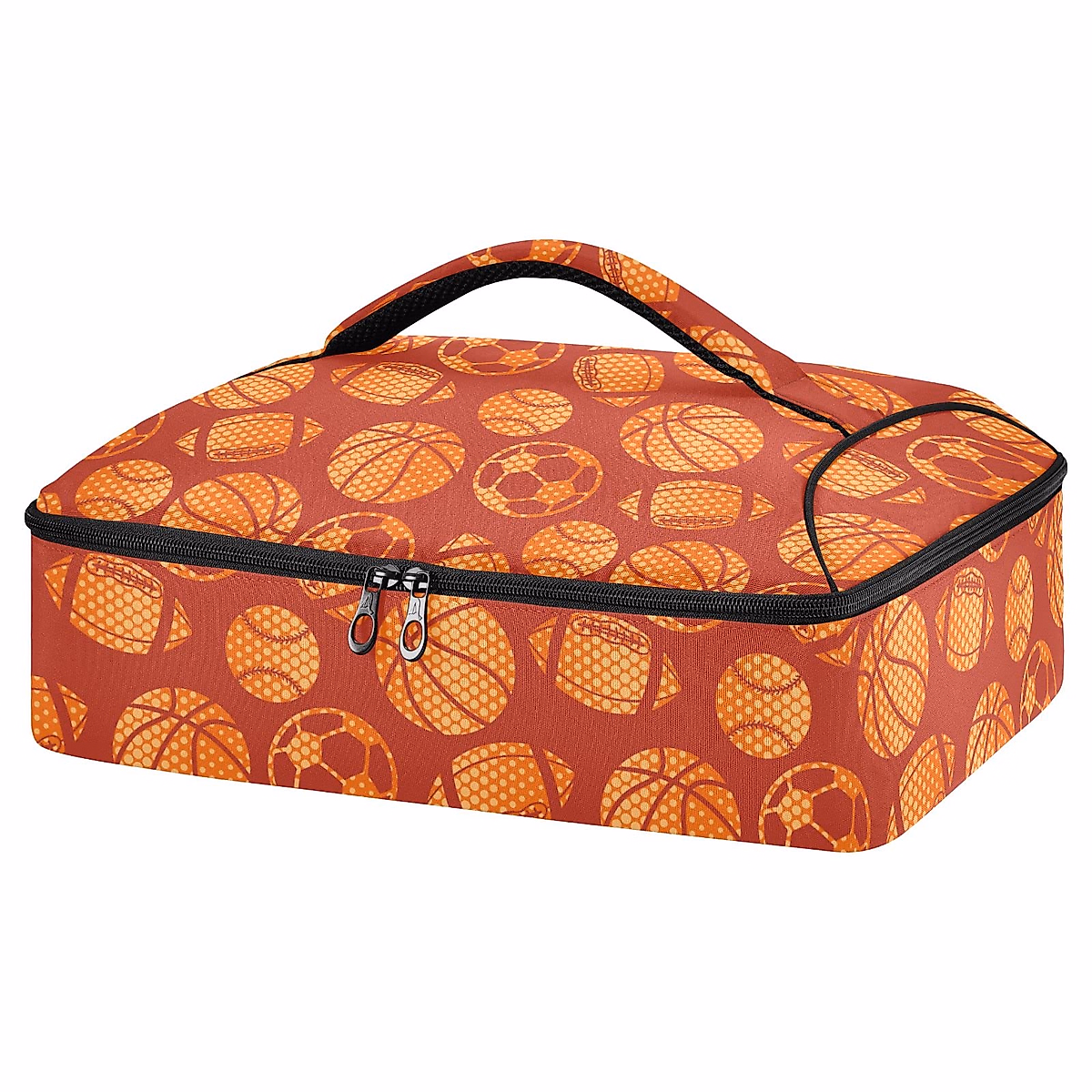 NFMILI Casserole Carrier for Hot Cold Ball Game Silhouette Print, Insulated Food Delivery Bag Reusable Warmer Carrier Bag with Inner Pocket Aesthetic Print 15.75×11.81×3.94 inch