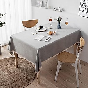 NM&DMY Waterproof Tablecloth Dust-Proof Protector Table Cover Indoor Outdoor Garden Table Linens Kitchen Tabletop Decor Multi-Size Table Cloth-Grey 140x180cm(55x71inch)