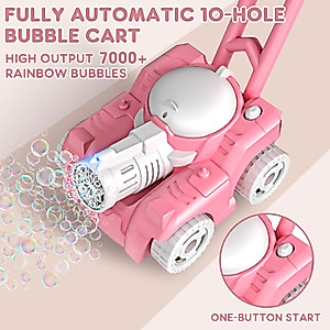 DOHLY Bubble Mower for Kids - Bubble Makers for Toddlers Automatic Bubble Lawn Mower with Music Summer Outdoor Backyard Gardening Bubble Toys Machine for Age 3+ Preschool Boys Girls Birthday Gift