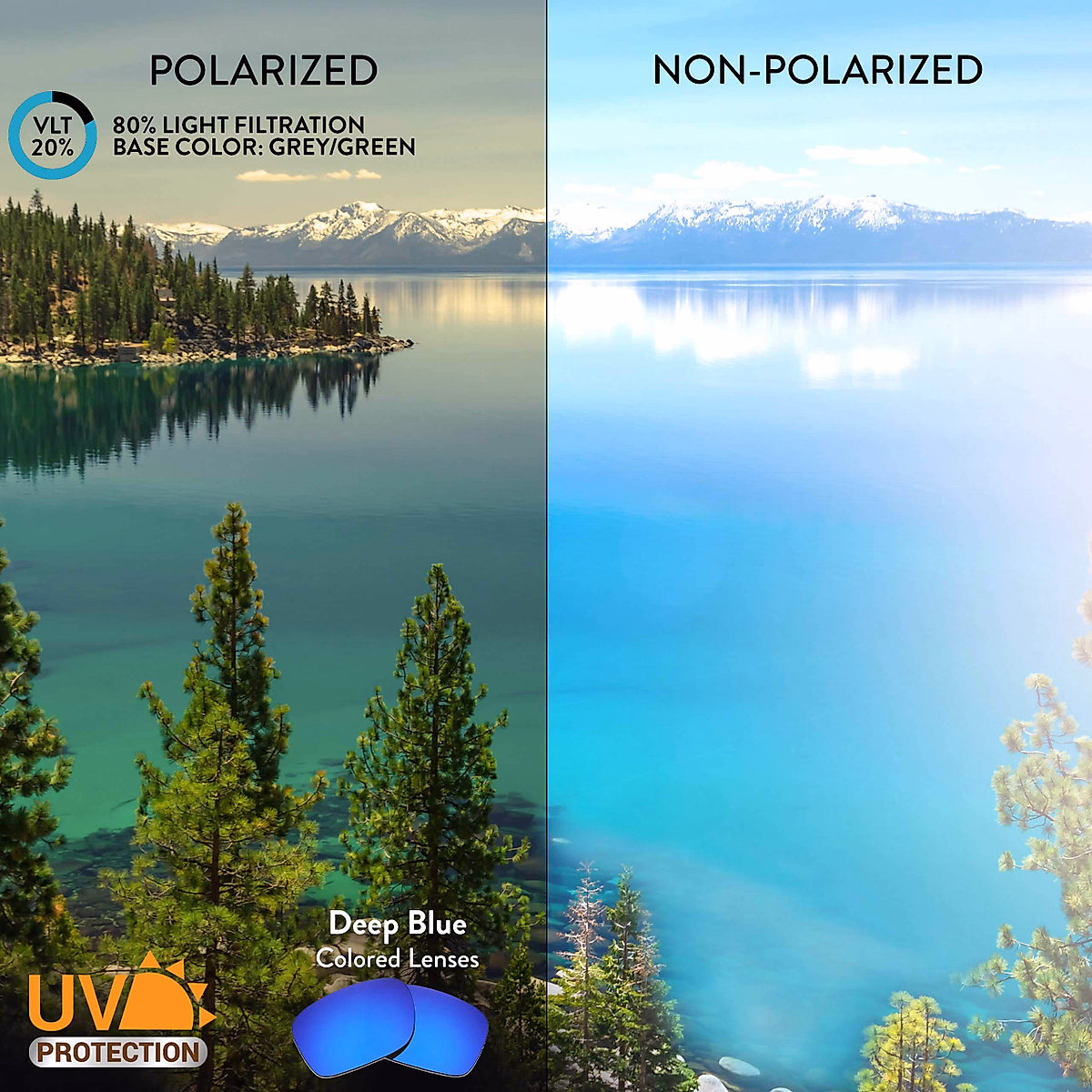 Polarized Replacement Lenses for Tom Ford TF522 Palmer Sunglasses - By APEX Lenses (Deep Blue)