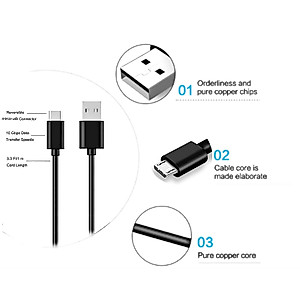 Replacement Mini USB Wall Charger Charging Cable Power Cord for OneTouch Verio IQ Blood Glucose Monitoring Meter, Garmin Drive Smart Nuvi gps & Micro USB Wall Charge for OneTouch Verio Flex Black 3FT