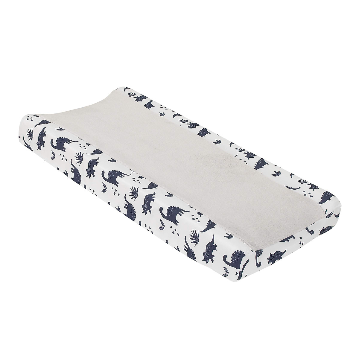 Carter's Dino Adventure Super Soft Gray and White Coral Fleece Changing Pad Cover