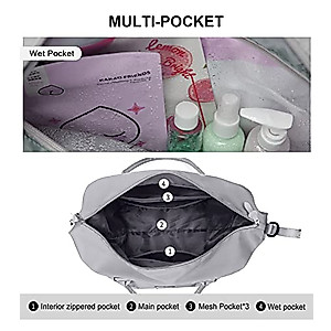 Weekender Bag for Women, Travel Bag with Toiletry Bag, Duffel Overnight Carry on Bag Personal Item Bag with Small Crossbody Bag, Gym Bag for Women