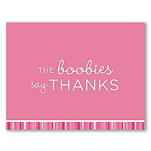 Two Poodle Press 20 Card Variety Pack - Breast Cancer Support Modern Pink Ribbon Thank You Cards in 4 Designs, Printed on 100% Recycled Stock - For Charity Events, Runs, Walks and 3-Day