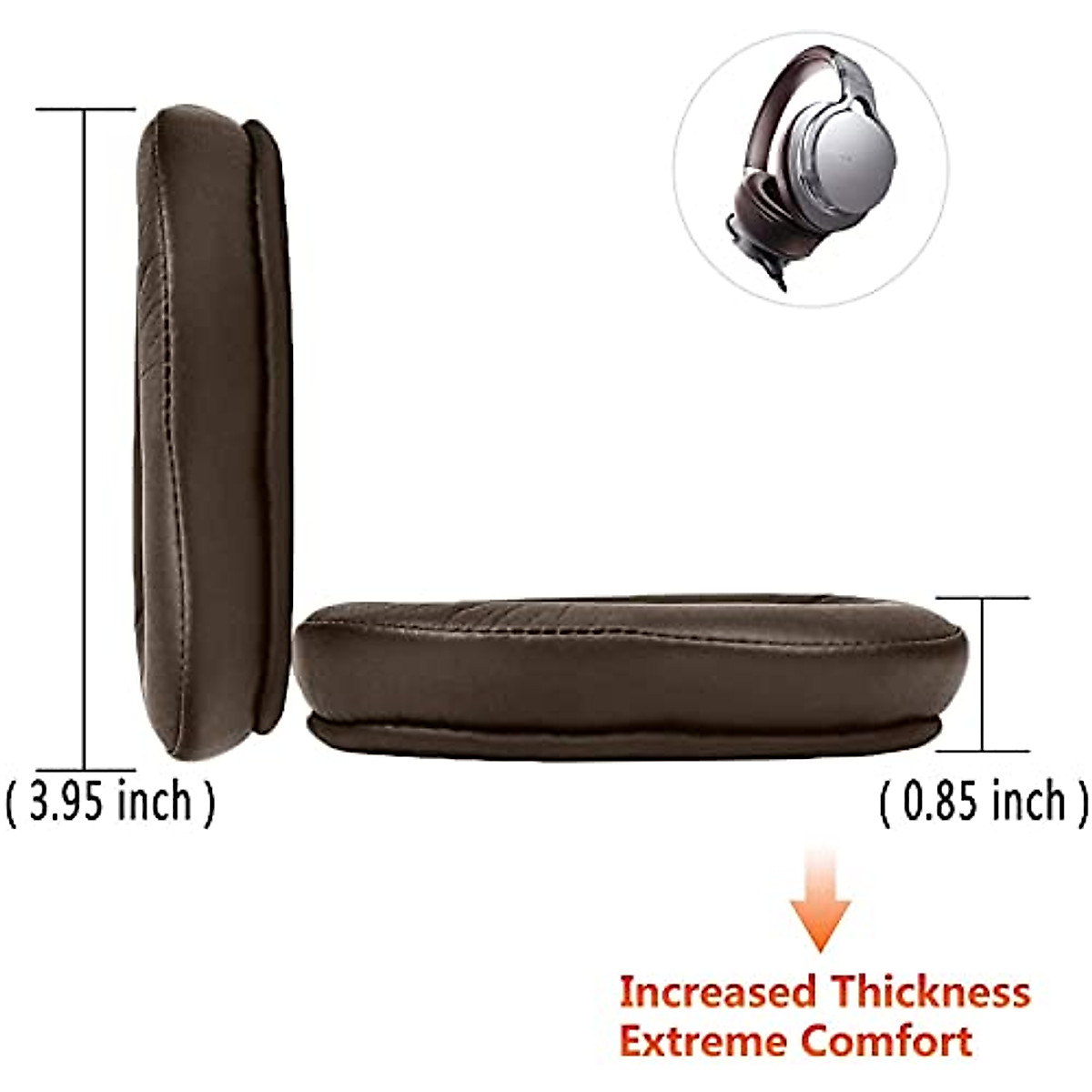 MDR-1A Earpads Replaceable Earmuffs Ear Pad Ear Cushion Repair Parts are Compatible with Sony MDR-1A/1A-DAC /1A-BT Headphones（Dark Brown）