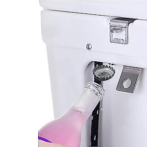 Noa Store Cooler Lock Bracket with Bottle Opener Compatible with Yeti/RTIC Coolers, Made of Highest Grade Stainless Steel (316L) (Silver)