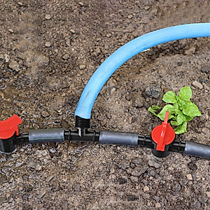 52 Pieces Drip Irrigation Fitting Kit Irrigation Barbed Connector for 1/2 Inch Tubing 4 Switch Valve, 8 Coupling, 8 Tee, 8 Elbow, 8 End Closure, 8 Plug, 8 16 to 4 Point Tee Connector