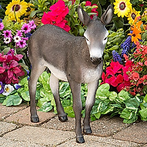 Bits and Pieces - Diego The Donkey Motion Sensor Statue - Weather Resistant, Hand-Painted Polyresin Sculpture - Garden Decoration