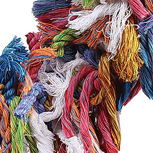 Bonka Bird Toys 1019 Large Fuzz Ring Colorful Cotton Preening Perch Parrot African Grey Cockatoo Amazon