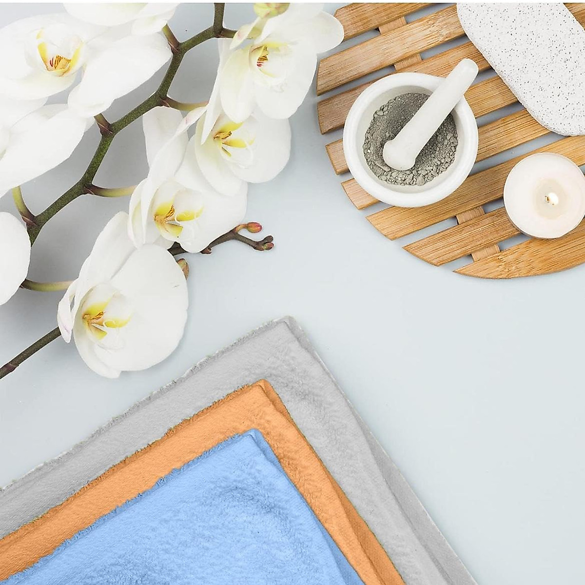 BEST TOWEL 24-Pack Washcloths - Extra-Absorbent - 100% Cotton - 12" x 12" (Multi, 24 Pack Washcloth 12x12)