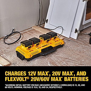 DEWALT 20V MAX Battery Charger, 4-Ports, Simultaneous Charging for 12V and 20V Max Batteries (DCB104)