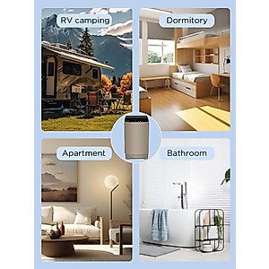 F.W.WOOLWORTHS 17.7 lbs Full-Automatic Washing Machine with LED Display, Laundry Washer with Drain Pump, 10 Wash Programs 8 Water Levels Washer & Spinner for Home, Apartment, Dorms, Gold