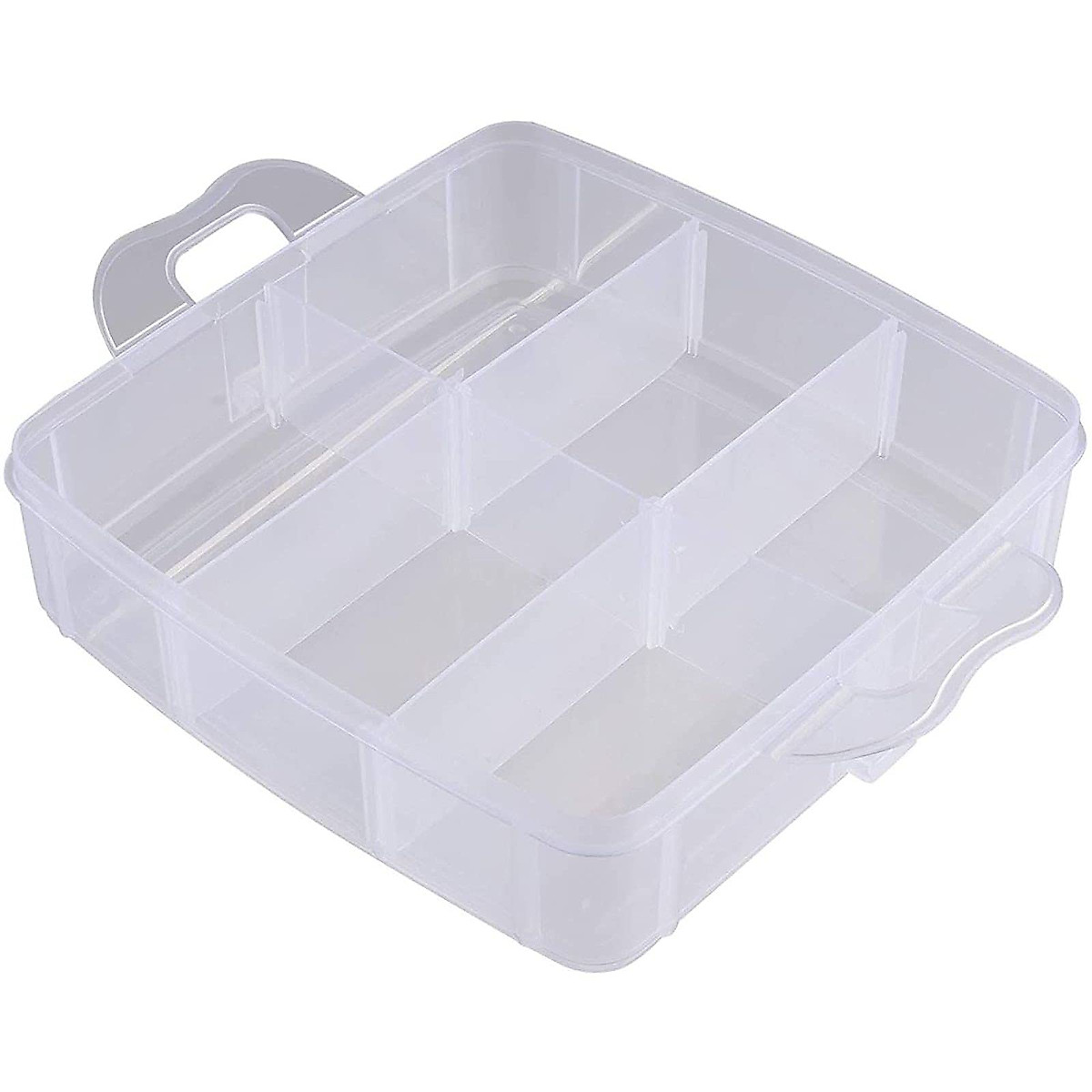 Juvale Plastic Craft Organizer Box with 6 Compartments (6 Inches, 2-pack)
