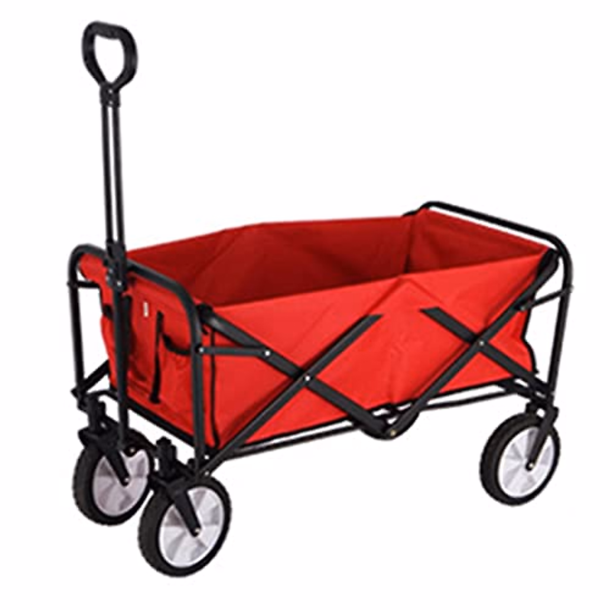 LHLLHL Portable Utility Wagon Home Garden Wagon Cart with Storage Basket Folding Cart Camping Cart Outdoor Wagon 4 Wheels Beach Trolley (Color : White-Dinosaur Doodle4)