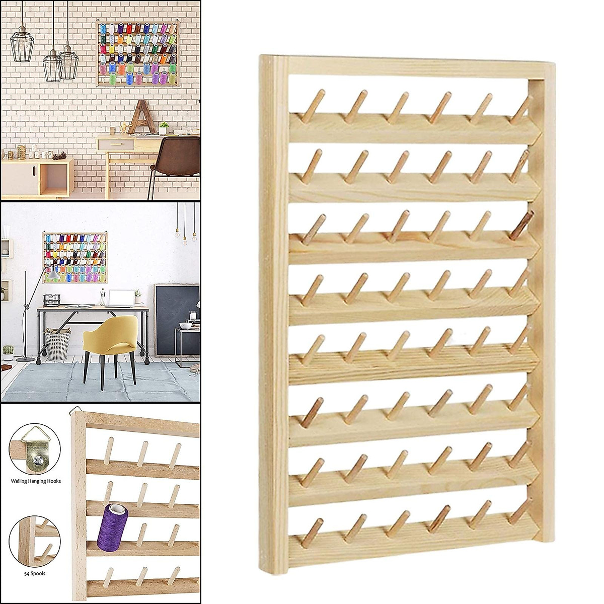 Fancyes 48 Spool Sewing Thread Mounted Sewing Holder Organizer Shelf for