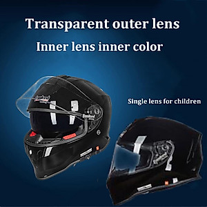 BFLAKWM Parent-Child Motorcycle Modular Full Face Helmet Flip up with Dual Visor Flip up Modular Motorcycle Helmet DOT Approved for Bike Scooter ATV UTV Skateboard Helmet aldultH,XL=58-60cm