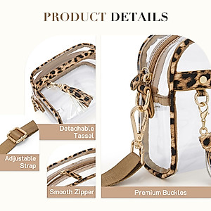 Missnine Clear Bag Stadium Approved Small Clear Purse for Women Clear Crossbody Bag for Concerts Sports Events