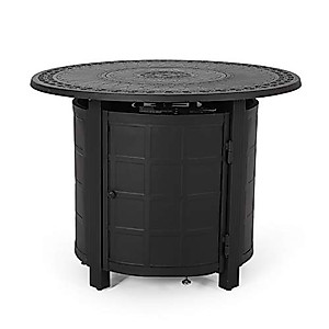 Christopher Knight Home Richie Outdoor Round Aluminum Fire Pit, Matte Black