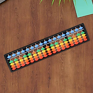 AMLESO Professional 17 Column Math Abacus Chinese Japanese Calculator Counting Tool Montessori Toy Math Arithmetic Toy Counting Toy for Kids
