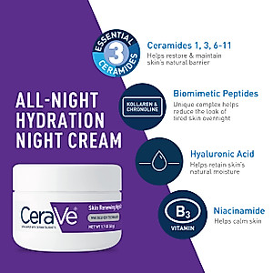 CeraVe Vitamin C Serum and Night Cream Skin Care Set, Brightening Serum with 10% Pure Vitamin C and Night Moisturizer with Peptides, Hyaluronic Acid and Ceramides, 1oz Vit C + 1.7oz Moisturizer