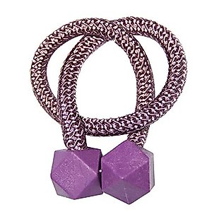 Curtain Tiebacks 2Pc Magnetic Curtain Tieback Holdbacks Buckle Clip Strap Magnet Pearl Ball Tie Backs Curtain Hanging Rods Rope Room Accessoires Curtain Holdbacks (Color : Purple, Size : 46cm)
