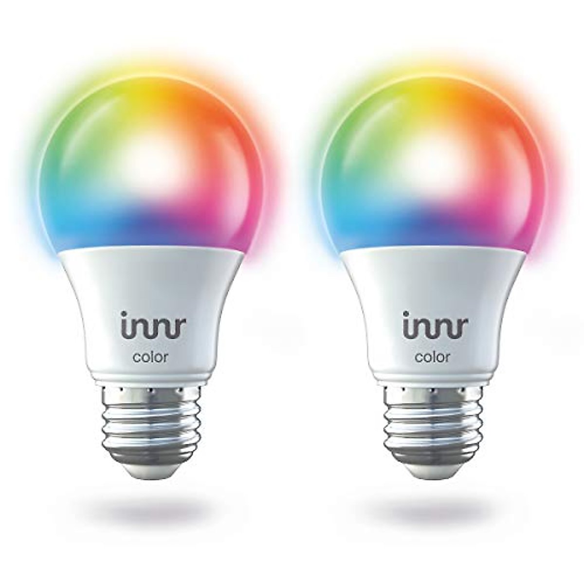 innr Color Smart Bulb A19, Works with Philips Hue, Alexa, Hey Google, SmartThings (Hub Required), Zigbee, Lights, Dimmable RGBW LED Light Bulbs A19 with E26 Base, 60W Equivalent, 2-Pack, AE 280 C-2