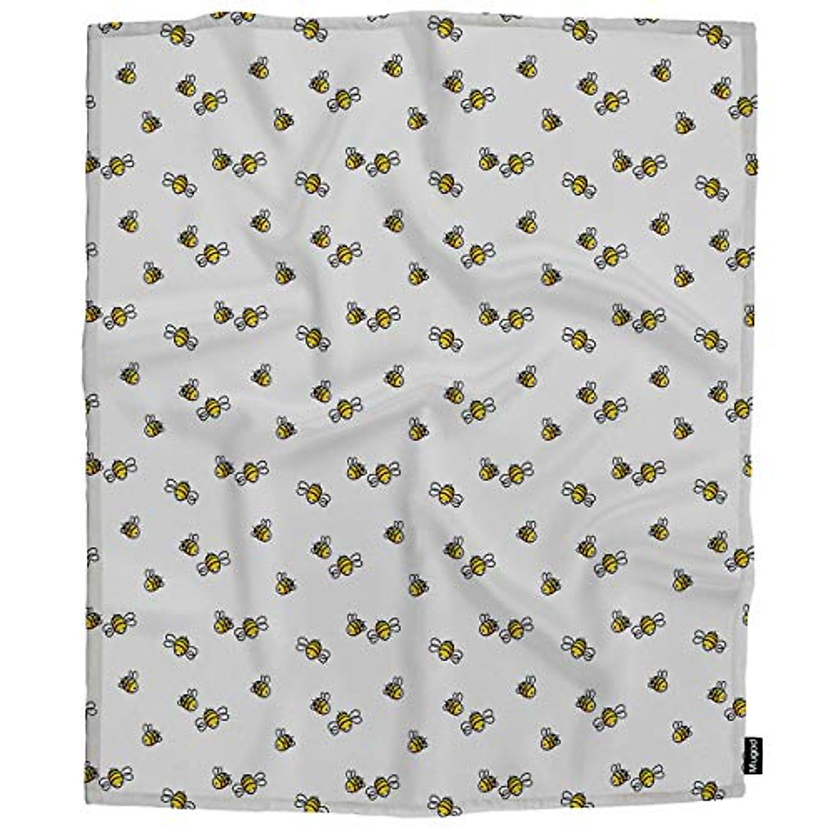 Mugod Bee Throw Blanket Cute Cartoon Baby Bee Seamless Pattern Honey Vector Decorative Soft Warm Cozy Flannel Plush Throws Blankets for Baby Toddler Dog Cat 30 X 40 Inch