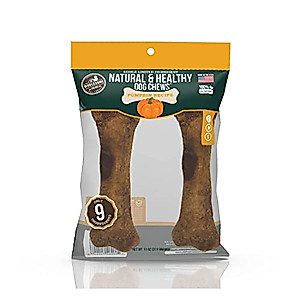 Wholesome Pride Natural & Healthy Pumpkin Highly Digestible Dog Chews, Large - 2 Pack