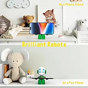 BROADREAM Stocking Stuffers, Robot Kids Toys, Mini Robot Talking Toys for Boys Girls Travel Toys Help Kids Talking for Christmas Stocking Stuffers, LED Lights and Interactive Voice Changer (Green)