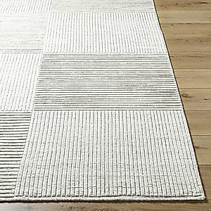 Hauteloom Aliza Wool Living Room, Bedroom Area Rug - Contemporary - Beige, LightGray, Taupe - 8' x 10'
