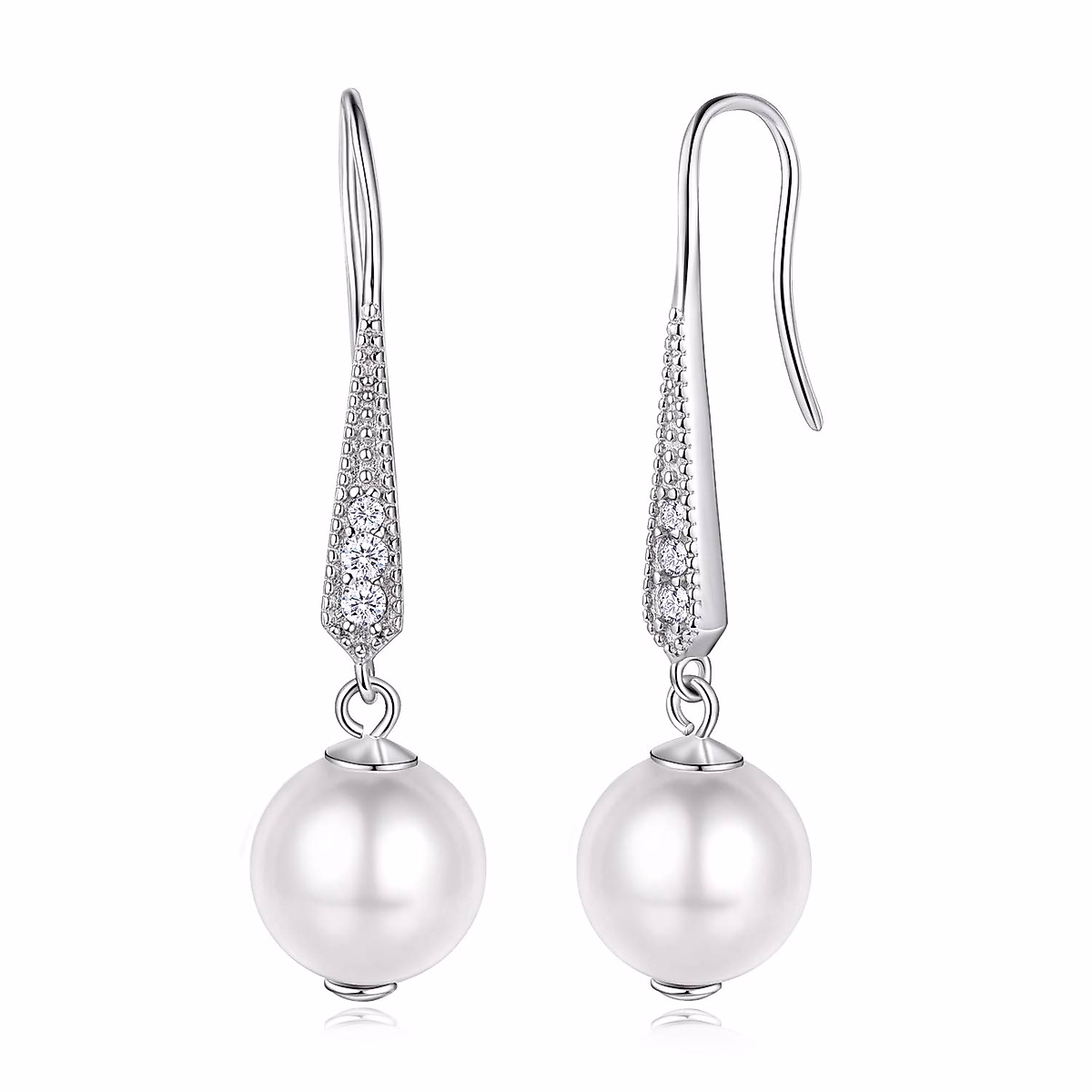 MISSLAN Pearl Earrings 925 Sterling Silver Drop Dangle Earrings for Women Jewelry for Her Women Mother Wife